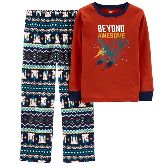 Carter's | Pajamas | Carters Boys Space Ship Rocket Shirt And Fair Isle ...